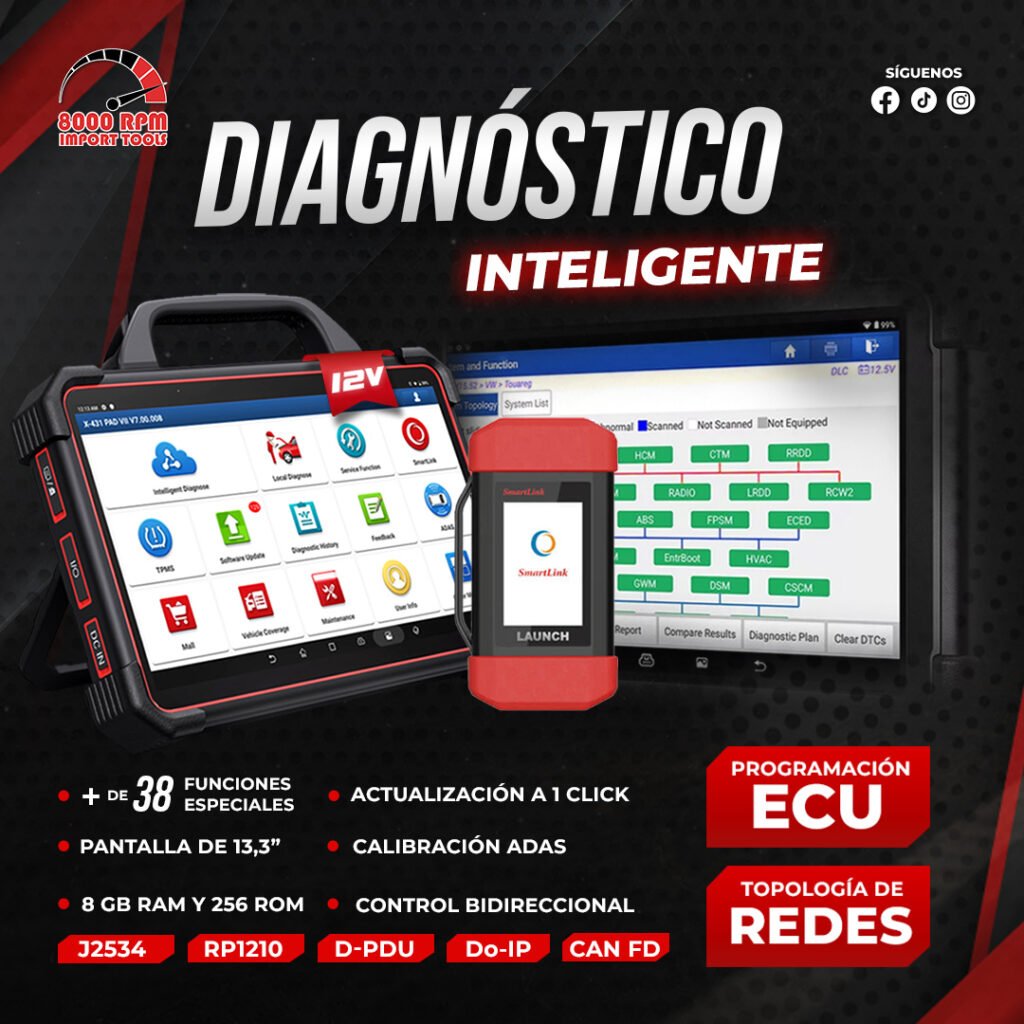 ESCANER AUTOMOTRIZ LAUNCH X431 PAD VII – 8000 RPM TOOLS
